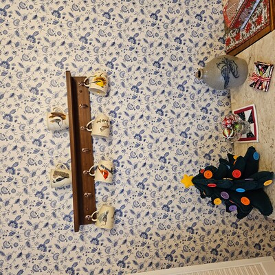 Vertical 10 or 12 Hook Mug Rack, Coffee Bar Ideas, Vertical Mug Rack ...