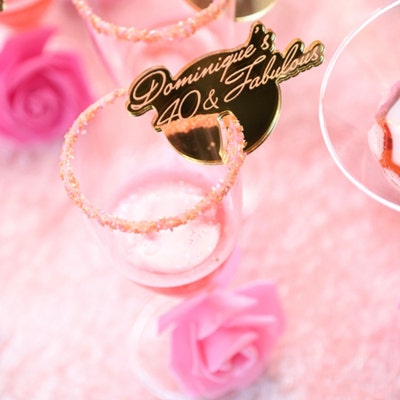 Personalized Drink Tags With Pressure Clip. Party Drink Tag Circles ...