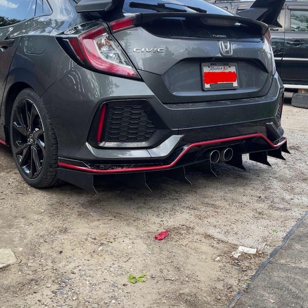 2017-2021 Honda Civic Si Sedan 2pc Shark Fin Diffuser - Etsy