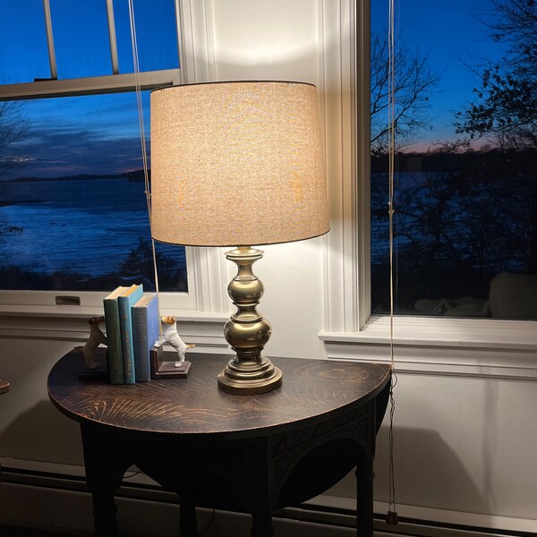 Stiffel Table Lamp Brass Urn 40in Tall Floral Stand 8in Square Base ...