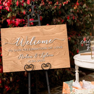 3D Wedding Welcome Sign, Custom Wood Wedding Sign, Welcome to Our ...