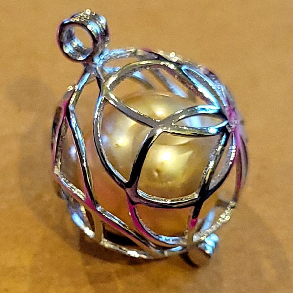 925 Sterling Silver Flower Pearl Cage Openable Hollow Cage Lockets ...