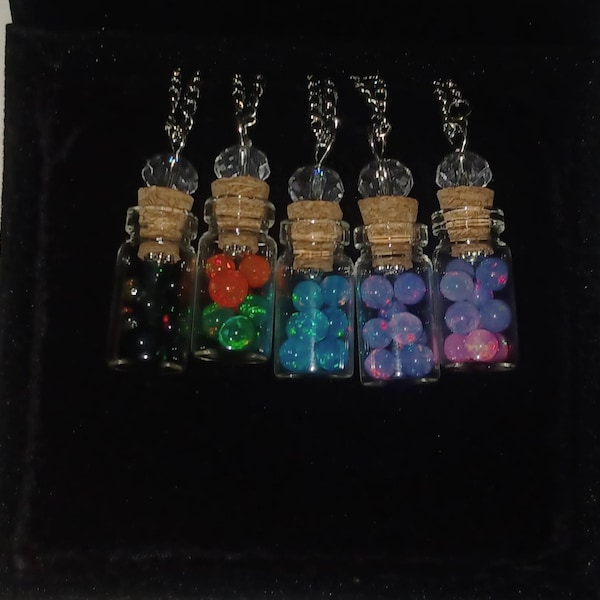 Ethiopian Opal Bottle Necklace, Natural Opals, Genuine Ethiopian Opals ...