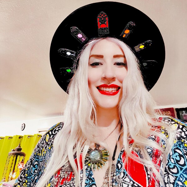 CUSTOMIZE Stained Glass Window Hat - I Knew Him Well - Grisly Chapeau ...