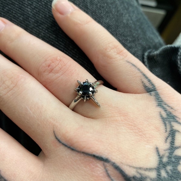 North Star Ring,stainless Steel Star Ring , Gothic Jewelry, Gothic ...