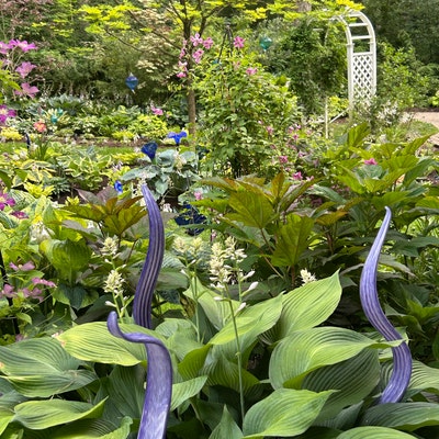 Hand Blown Glass Garden Leaf Art Handmade Teal Glass Leaf. - Etsy