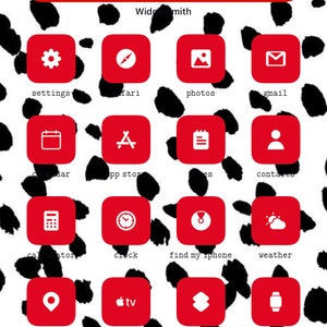 Ios Red App Icons 230 Bright Red Minimal Ios 14 Modern Icon Pack - Etsy