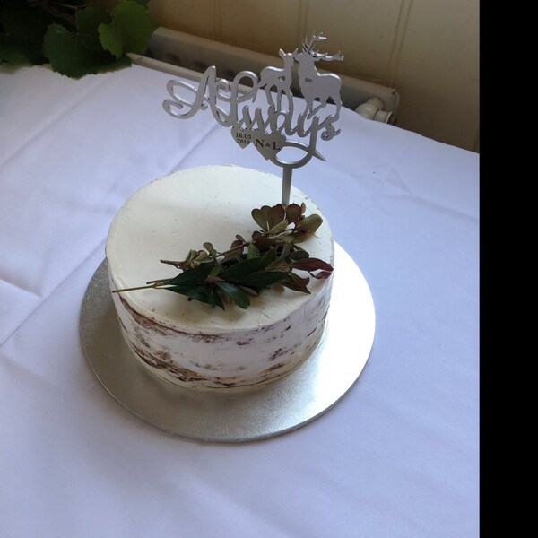 Always Buck and Doe Wedding Cake Topper,deer Wedding Cake Topper,her ...