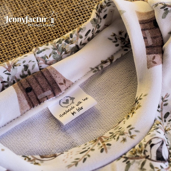 Fold-over Fabric Garment Product Tags for Handmade Items Customise With ...