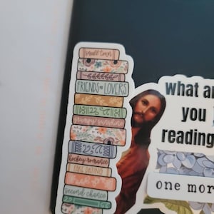 Boho Rom Com Book Shelf Sticker/ Book Lover Sticker/ Book Stack ...