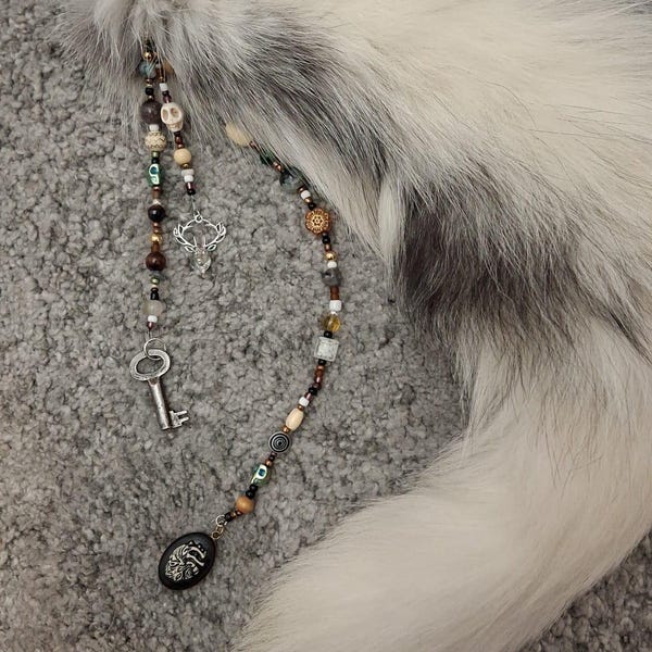 Custom Beaded Tail Keychain for Therians, Furries, Cosplay, Alternative ...