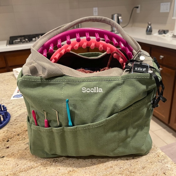 Soolla® Knitting Project & Pottery Tool Bag, Crochet Bag, Sewing ...
