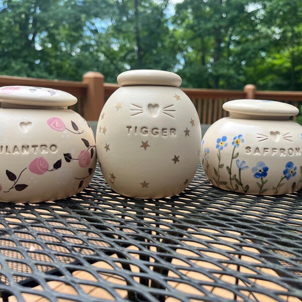 Romantic Rose Cat Urn, Flower Urn, Ceramic Urn for Ashes, Flower Urn ...