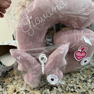 Cursive Name Velvet Pillow zoe , Educational Toy, Initial Cushion ...