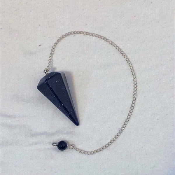 Blue Goldstone Pendulum Crystal Pendulum Gemstone Pendulum Pendant ...