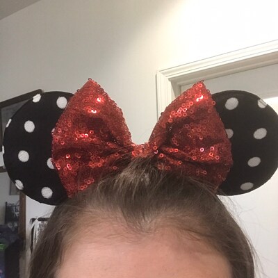 Polka Dot Mickey Ears, Black Mickey Mouse Ears, Polka Dot Minnie Mouse ...