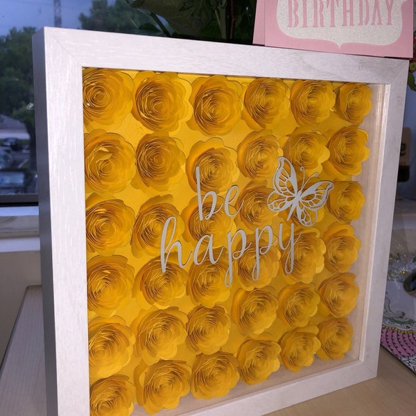 Paper Flower Shadow Box Frame, Mothers Day Gift - Etsy