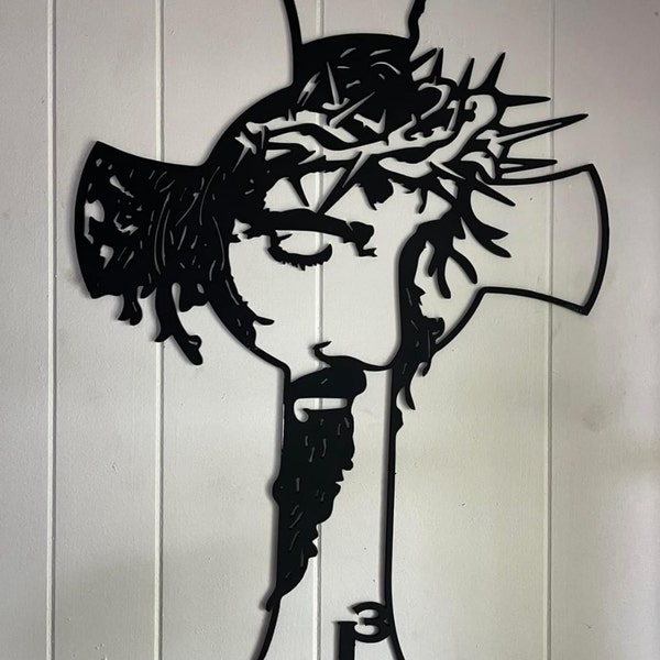 Jesus and Cross Laser Cut File. Vector File for Laser Cutting. Wall Art ...