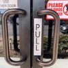 Set of 2 PUSH/PULL Door Signs. Push and Pull Metal Stickers. Push Pull ...