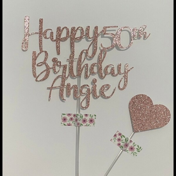 Rose Gold Bridal Shower Cake Topper | Rose Gold Mirror Foil Bridal ...