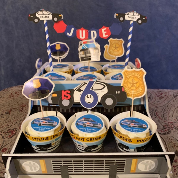 First Responder Cake Bunting Topper and Mini Age Fire Truck Cake Topper ...