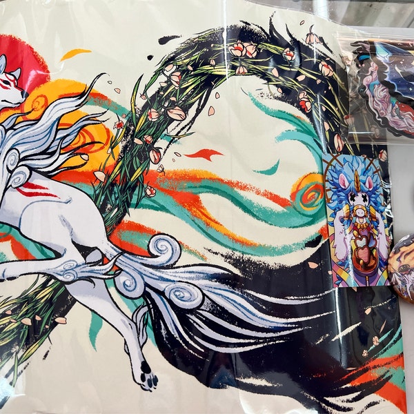 Okami Amaterasu Flower Trail Solar Flare Matte Art Print - Etsy