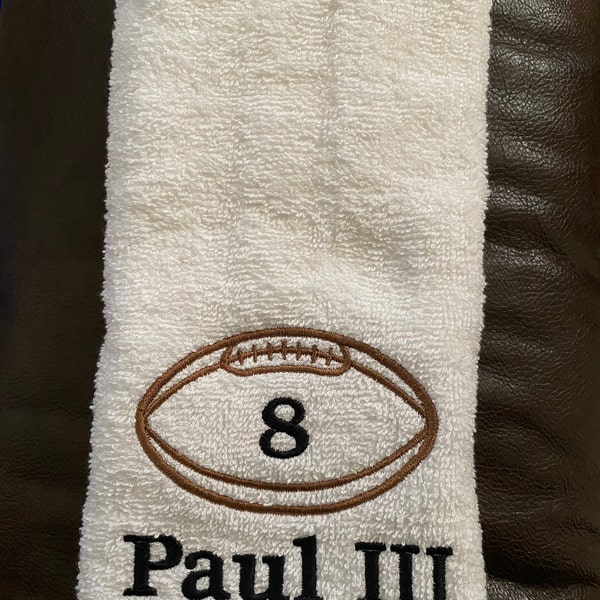 Embroidered Football Hand Towel: Personalized Team Gift - Etsy