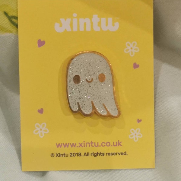 Glitter Ghost Enamel Pin - Etsy