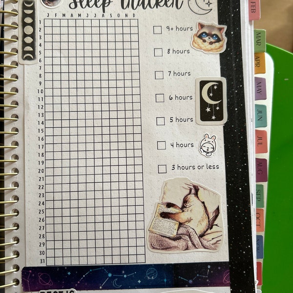 Sleep Tracker Yearly - PRINTABLE Journal Page - Planner Page - Track ...