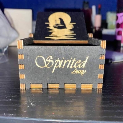 Moon River Music Box Theme Music Chest Wooden Engraved Handmade Vintage ...