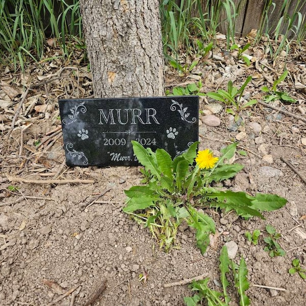 Pet Memorial Stone Dog, Personalized Engraved Dog Cat Memorial Stone ...
