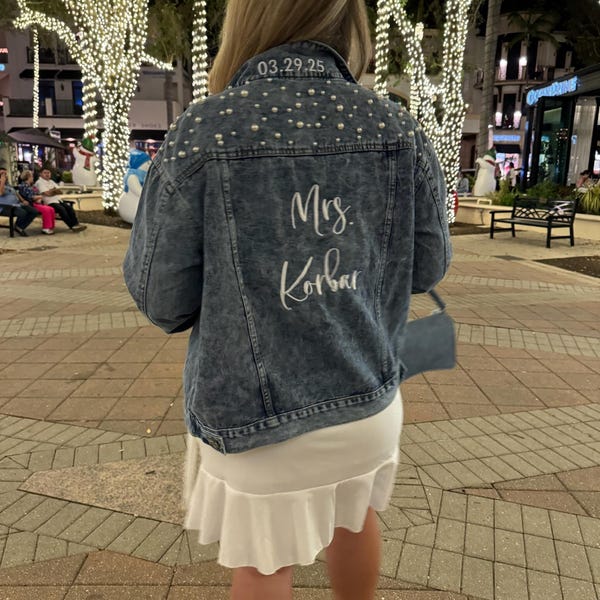 Embroidered Bride Denim Jacket, Bride Jean Jacket, Future Mrs Jacket ...