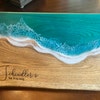 Wood Live Edge Floating Shelves With Ocean Waves Coastal Beachy Room ...