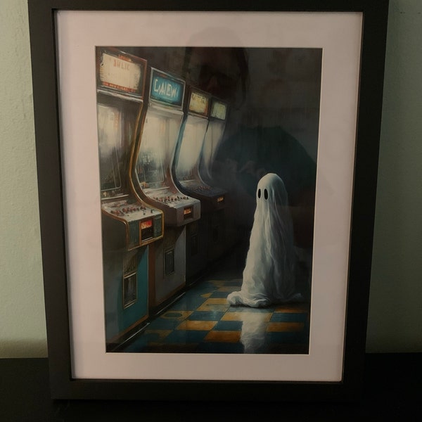 Ghost in an Abandoned Arcade, Nostalgia Poster, Art Poster Print, Dark ...