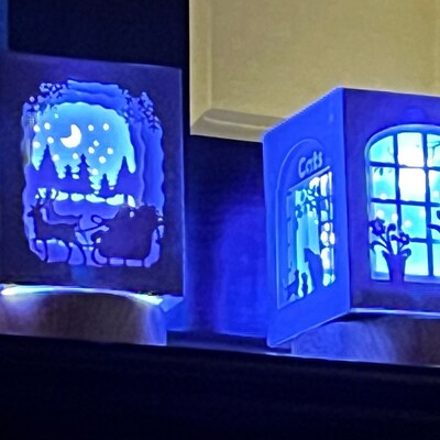 Christmas 5 Sided Paper Cut Light Box Template, Shadow Box, 3D Lanterns ...