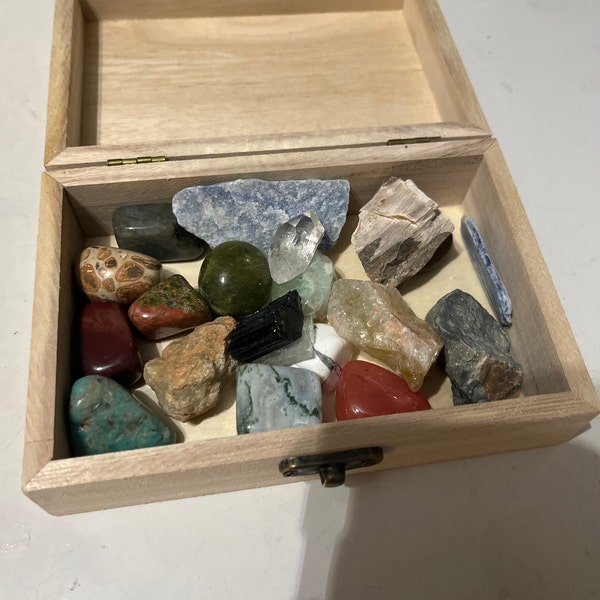 Crystal Box Various Crystals Aligned Personalized Box, Mix of Natural ...