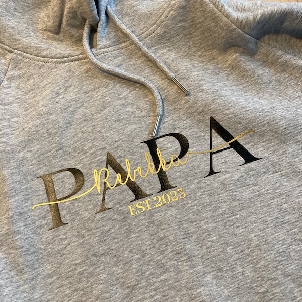 Papa Sweatshirt With Kids Date of Birth, Personalised Dad Sweatshirt ...