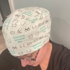 ENT Botanical Euro Surgical Scrub Cap, for MEDIUM Length Hair, Cute ...