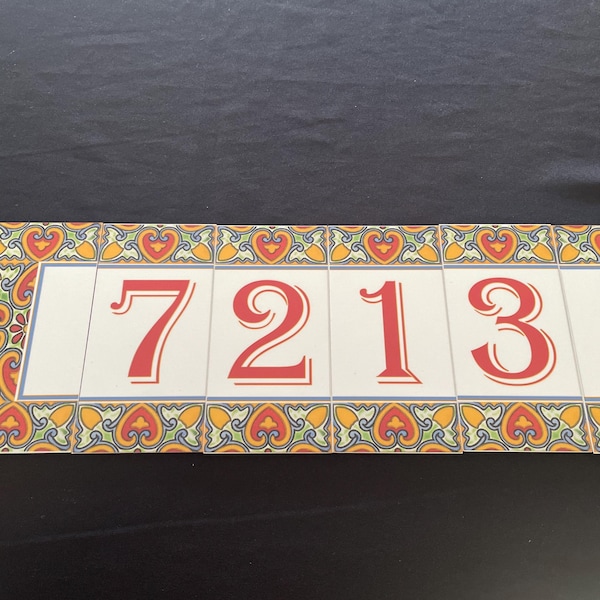 Custom Spanish Style House Number, Address Aluminum Tiles Sign Cottage ...