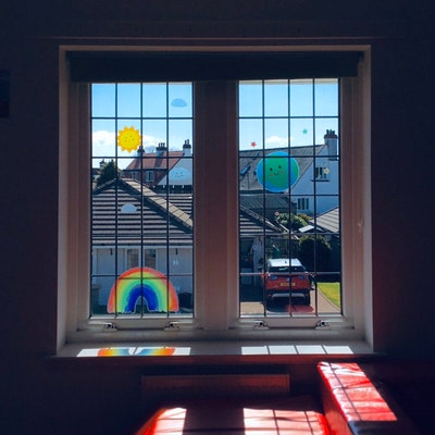 Watercolour Rainbow Window Sticker, Rainbow Window Decal, Rainbow Room ...