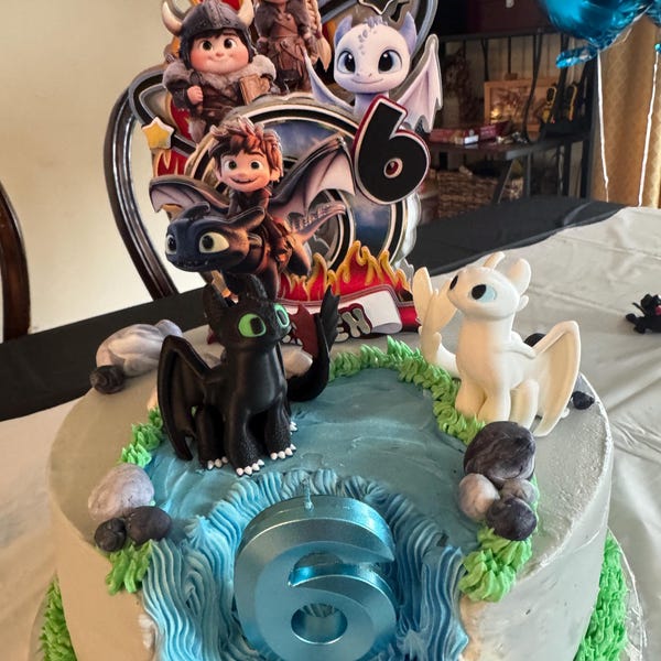 Toothless & Lightfury Cake Topper | HTTYD Dragon 3D Printed Decoration ...