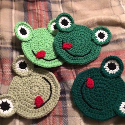 Crochet Frog Coffee Coaster Set Pattern - Etsy