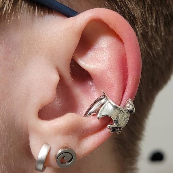 Bat Ear Cuff Silver Bat Ear Wrap Silver Ear Cuff Bat Jewelry Bat ...