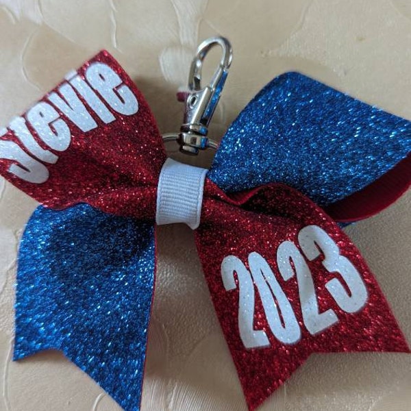 Cheer Bow Key Chain or Back Pack Bow. Customized in Your Colors - Etsy