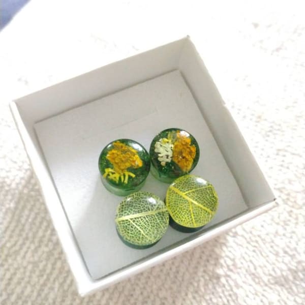 Real Leaf Ear Plugs, Green Gauges, Skeleton Leaves Plug Piercing ...