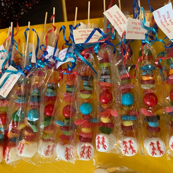 20+ Baseball Candy Kabobs! Birthday Party Favors, Party Decor, Birthday ...