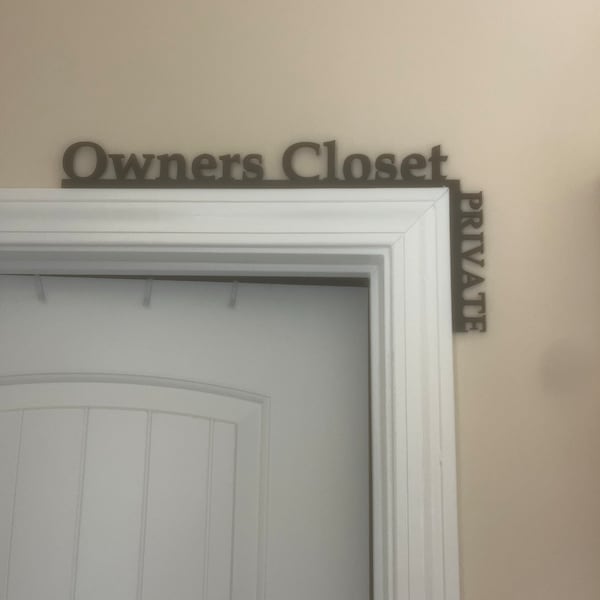 Owner's Closet Door Topper Sign: Airbnb, Rental Home Decor - Etsy