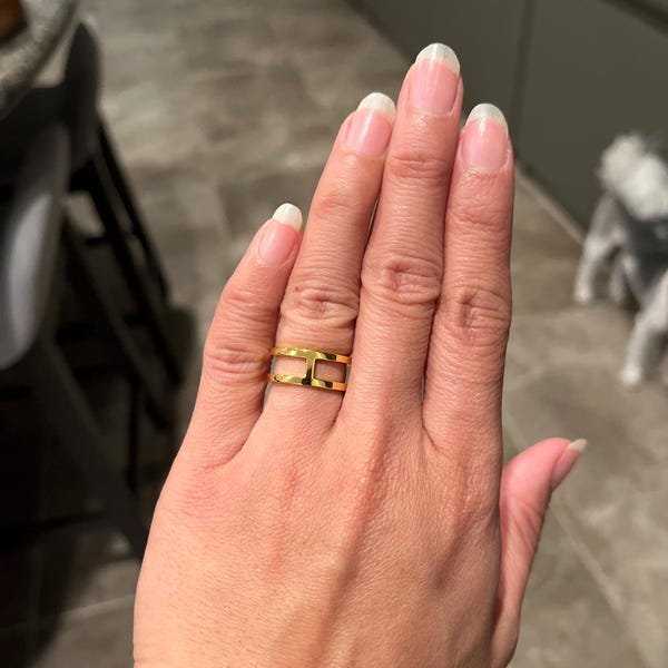 Everyday Ring - Double Band Ring - Statement Ring - Minimalist Ring - Stacking Ring - Dainty ...