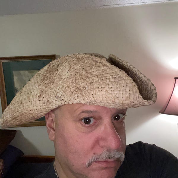 Tricorn Natural Straw,pirate Hat, Peasant Hat,pirate Tricorn,tricorne ...