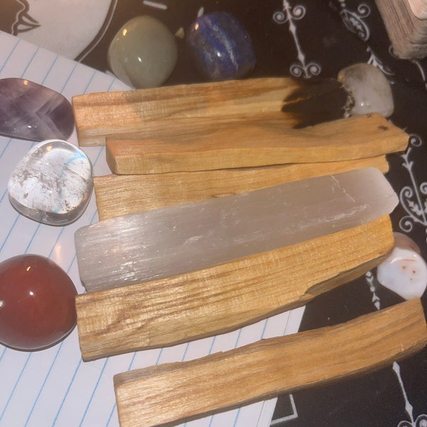 White Sage Smudge Kit With Crystal Gift Set, Selenite and Black ...